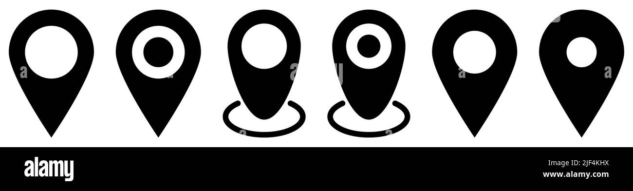 Set of map pin icons. Location pin sign. Vector icon isolated on white ...