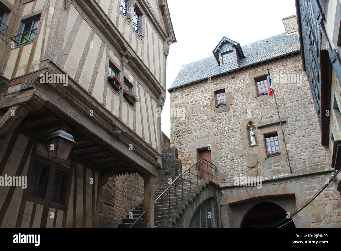 medieval houses at mont-saint-michel in normandy (france Stock Photo ...