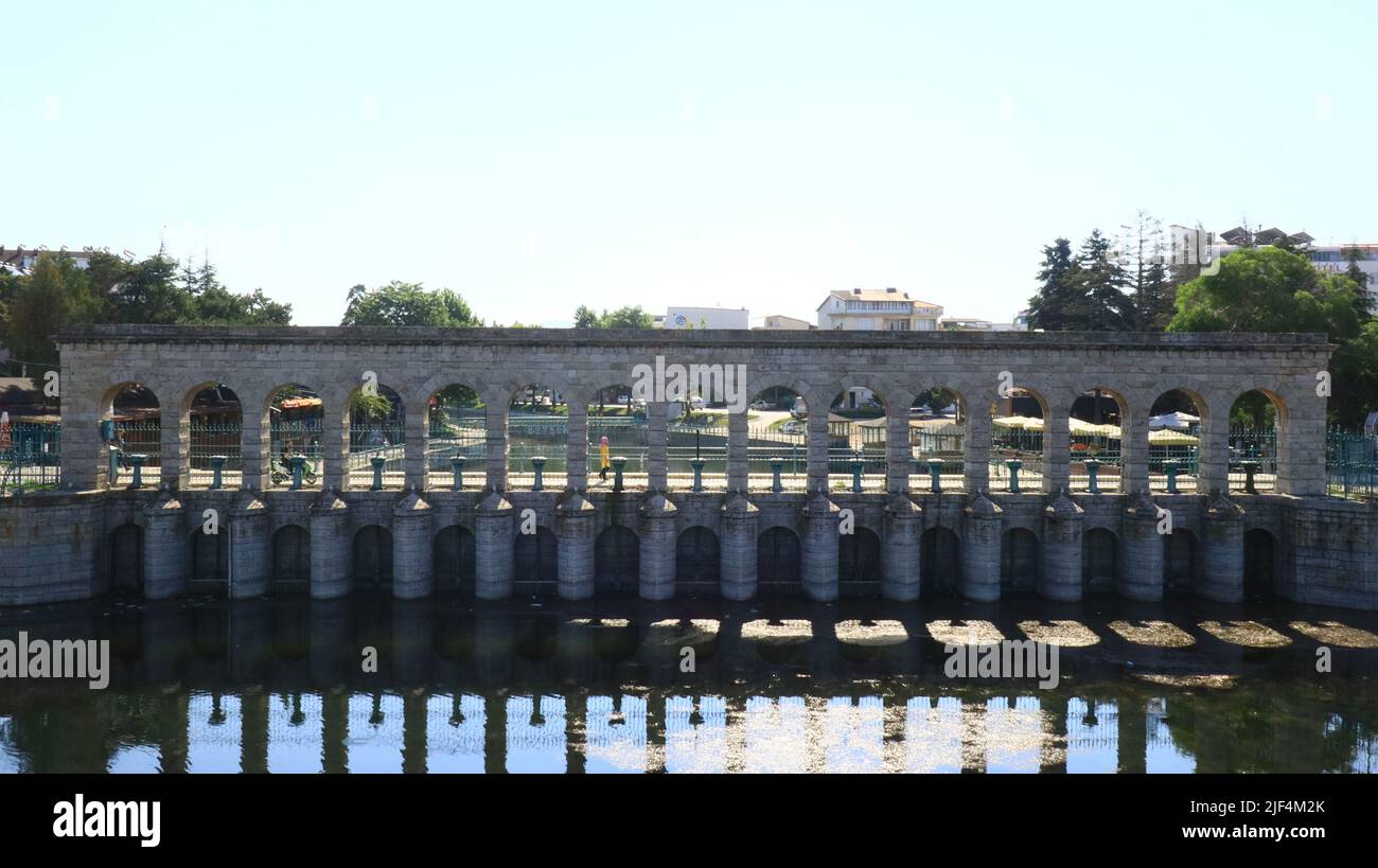 Taş Köprü, a historical bridge and old regulator dam over the city ...