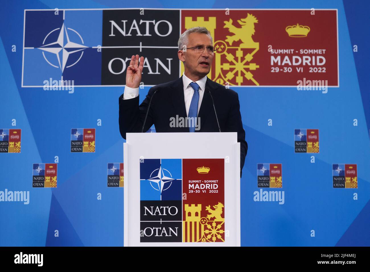 Nato madrid 2022 summit emblem hi-res stock photography and images - Alamy
