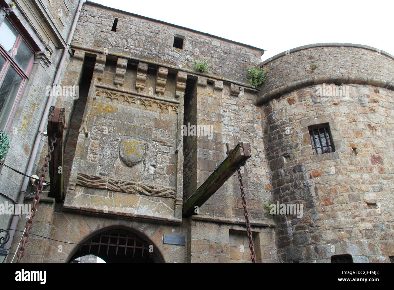 drawbridge (king gate) at mont-saint-michel in normandy (france Stock ...