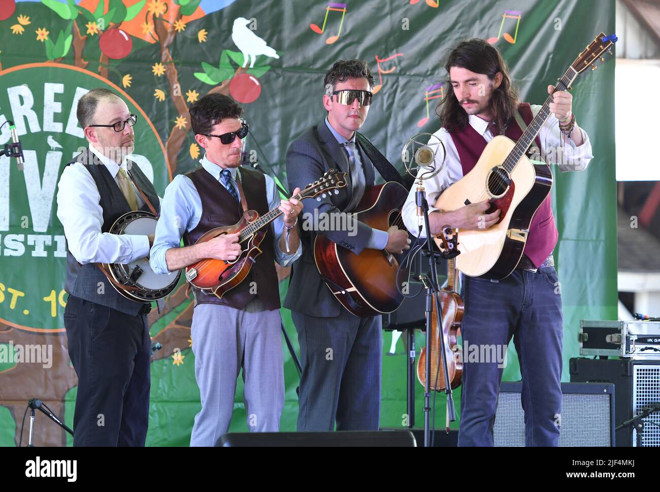 Band members of Poor Monroe, John Benjamin (mandolin), Eric Lee (guitar ...