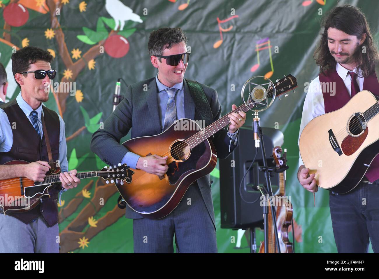 Band members of Poor Monroe, John Benjamin (mandolin), Eric Lee (guitar ...