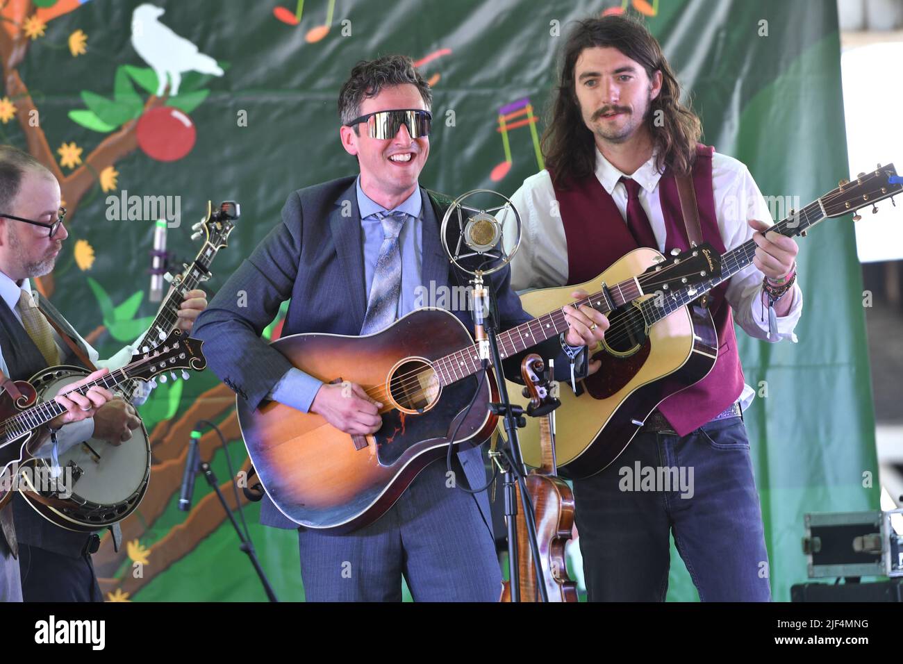 Band members of Poor Monroe, John Benjamin (mandolin), Eric Lee (guitar ...