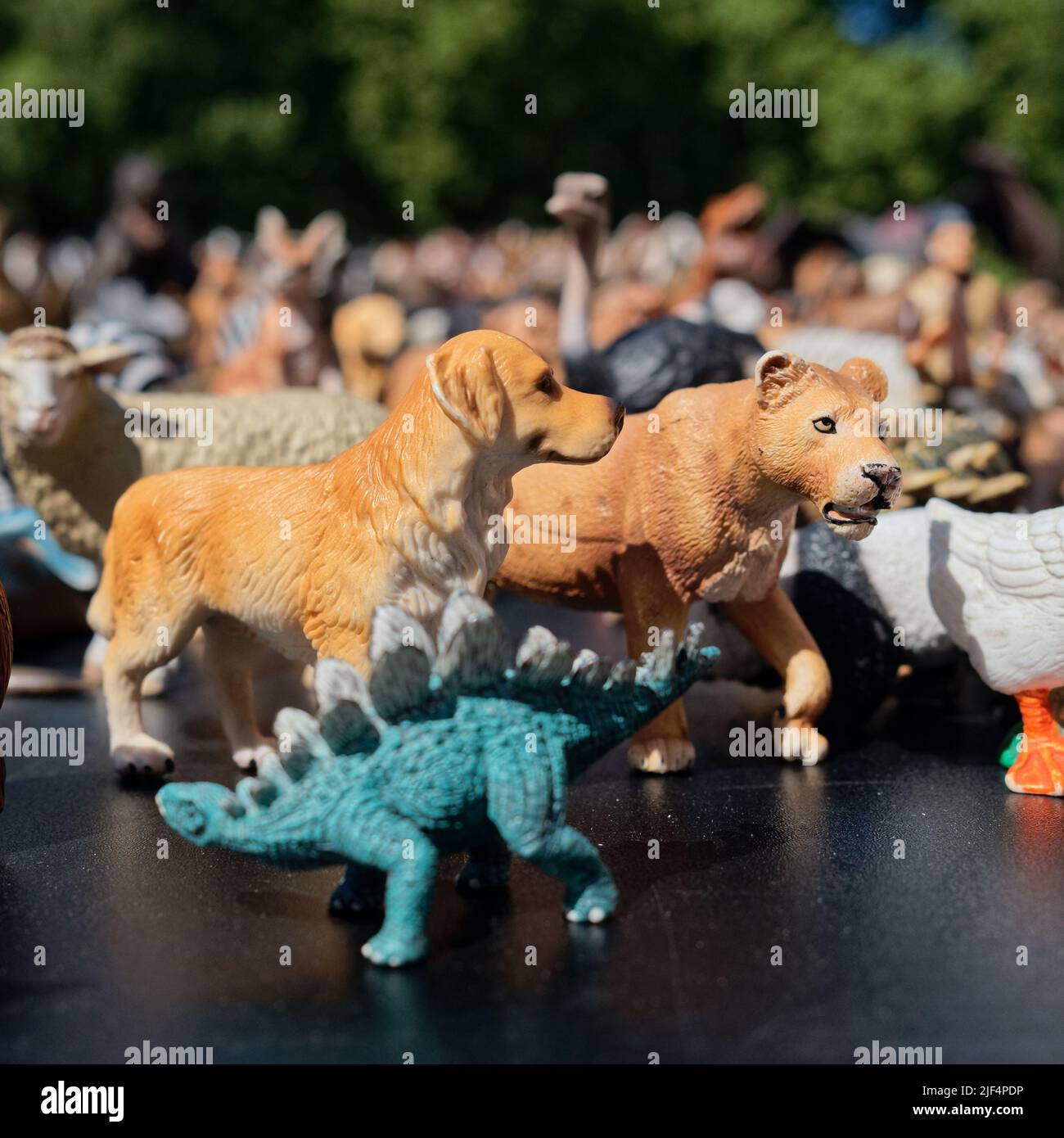 Various plastic toys (animals) at the flea market in Hanover (No. 29 ...