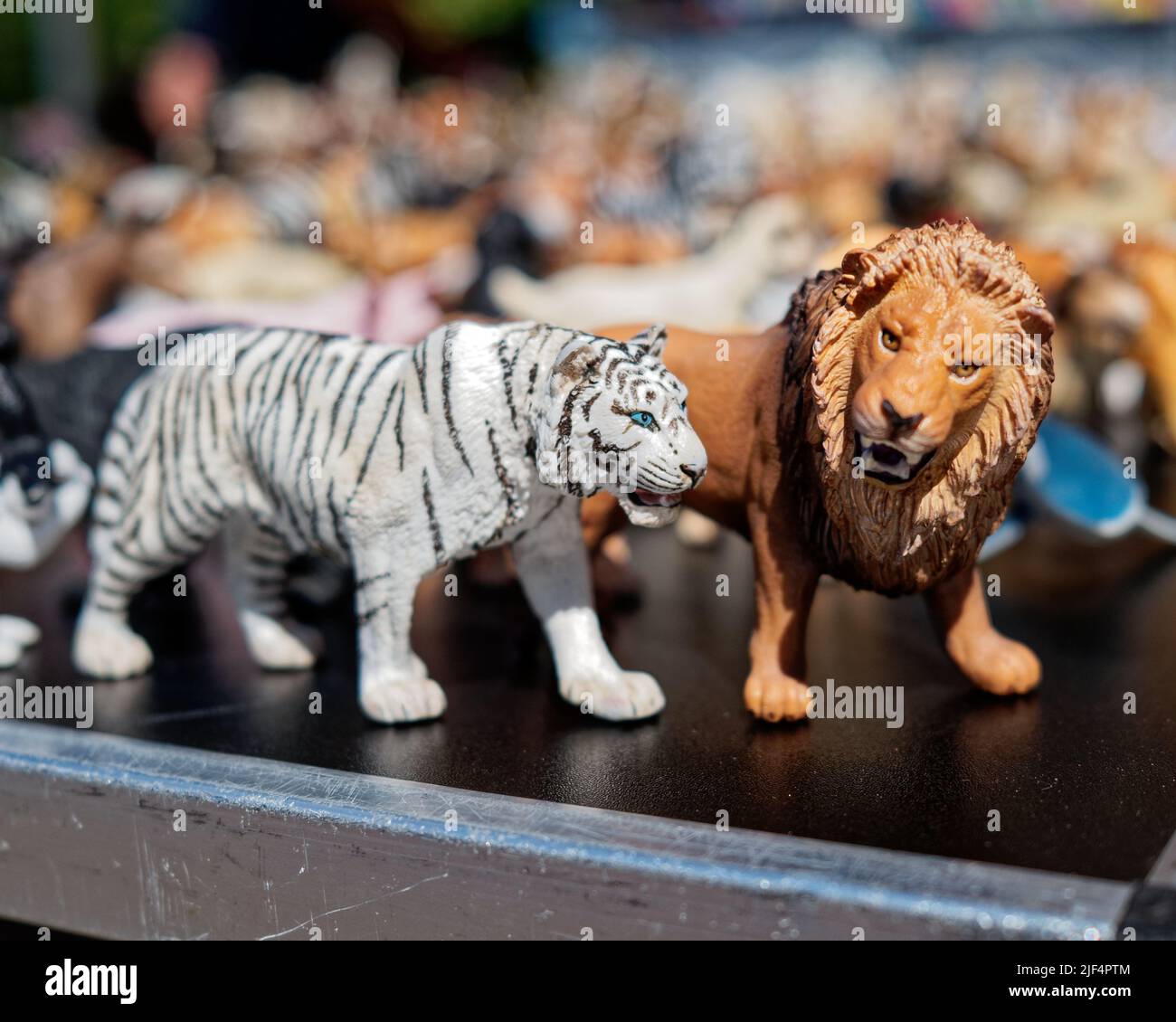 Various plastic toys (animals) at the flea market in Hanover (No. 34 ...