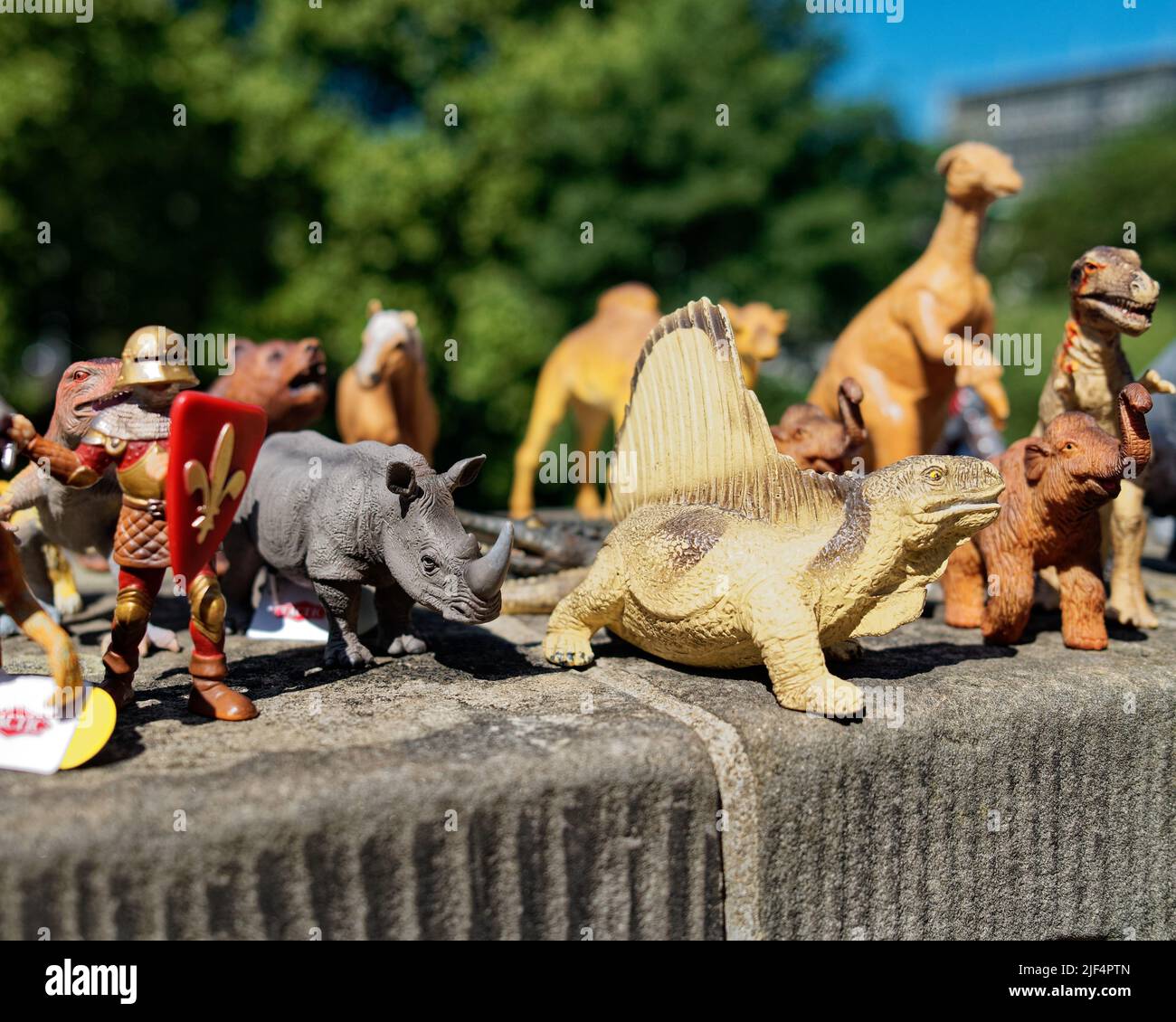 Various plastic toys (animals) at the flea market in Hanover (No. 32 ...