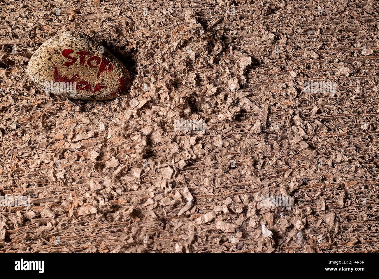 Stone with the inscription Stop War Concept. conflict between countries ...