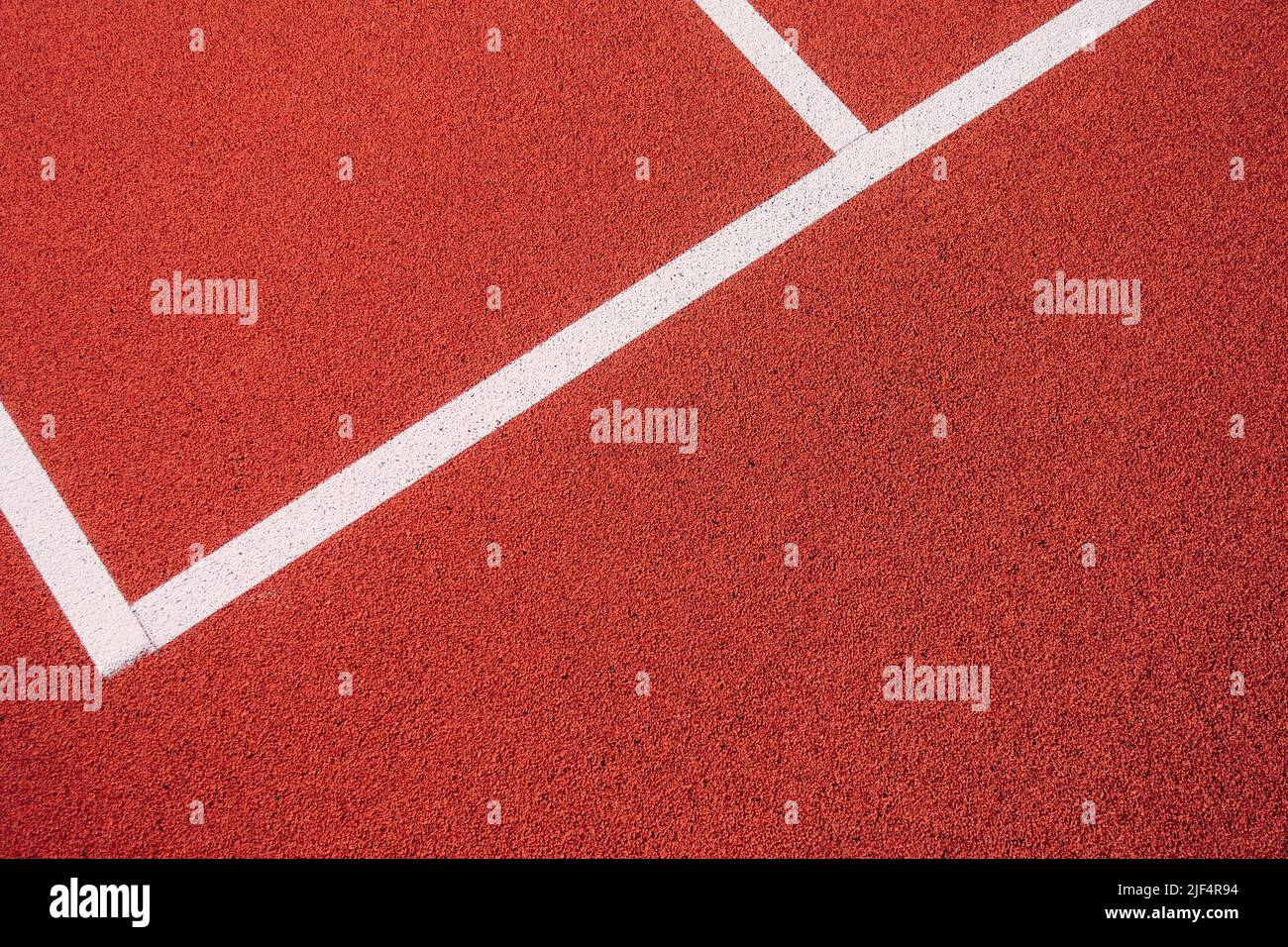 Colorful sports court background. Top view to red field rubber ground ...