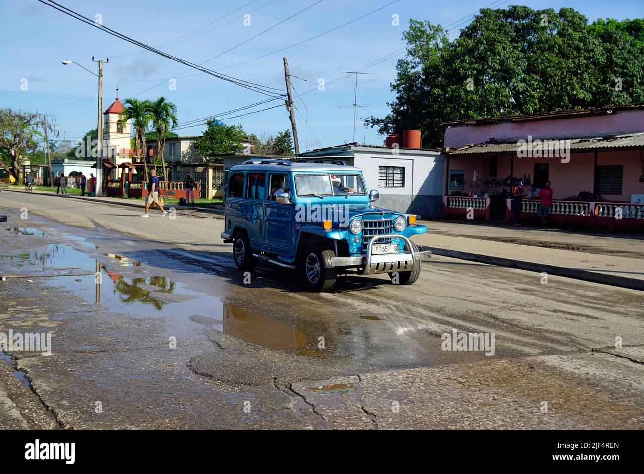 Limonar, Cuba, circa May 2022: claasic old Car in small village Stock ...