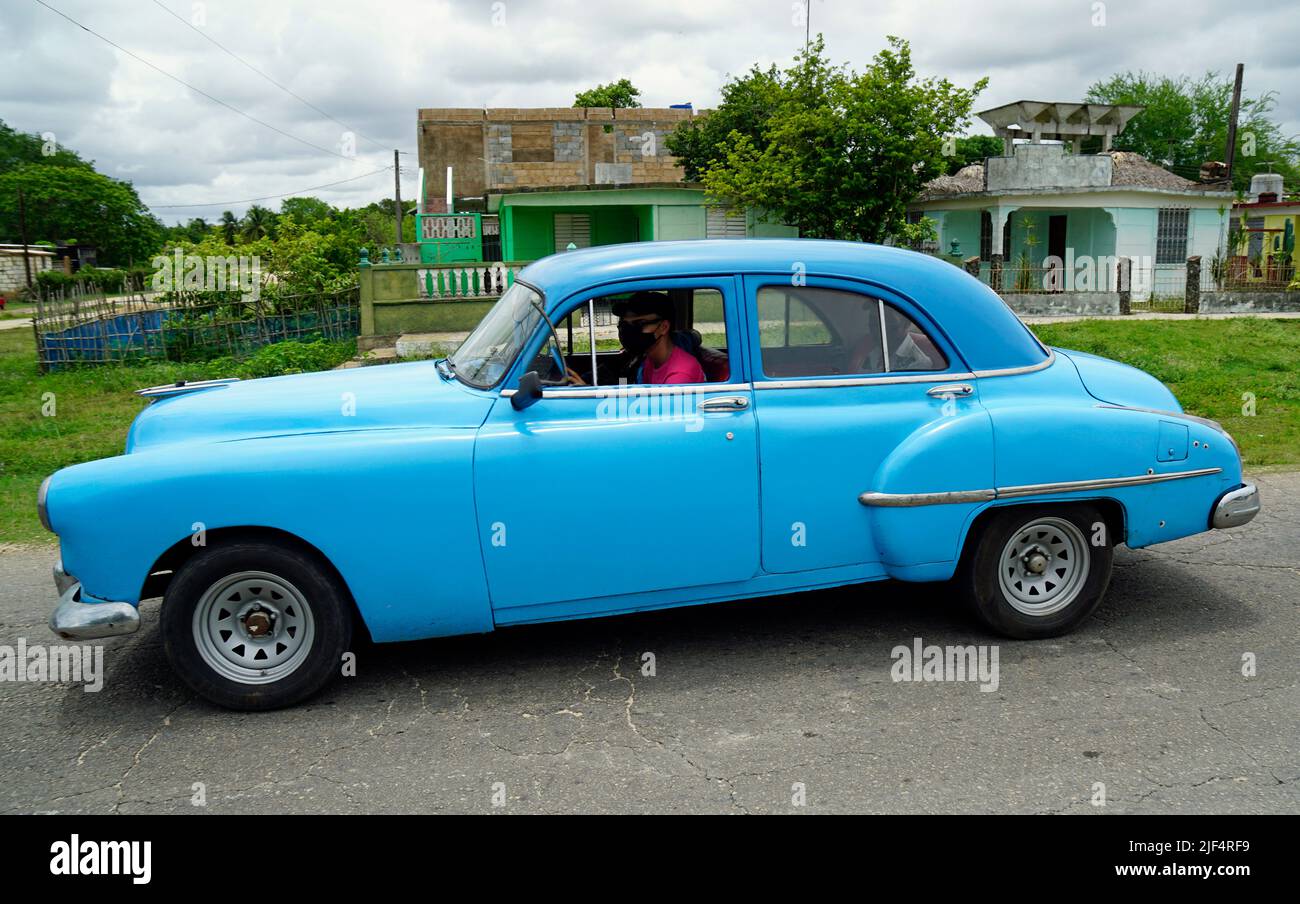 Limonar, Cuba, circa May 2022: claasic old Car in small village Stock ...