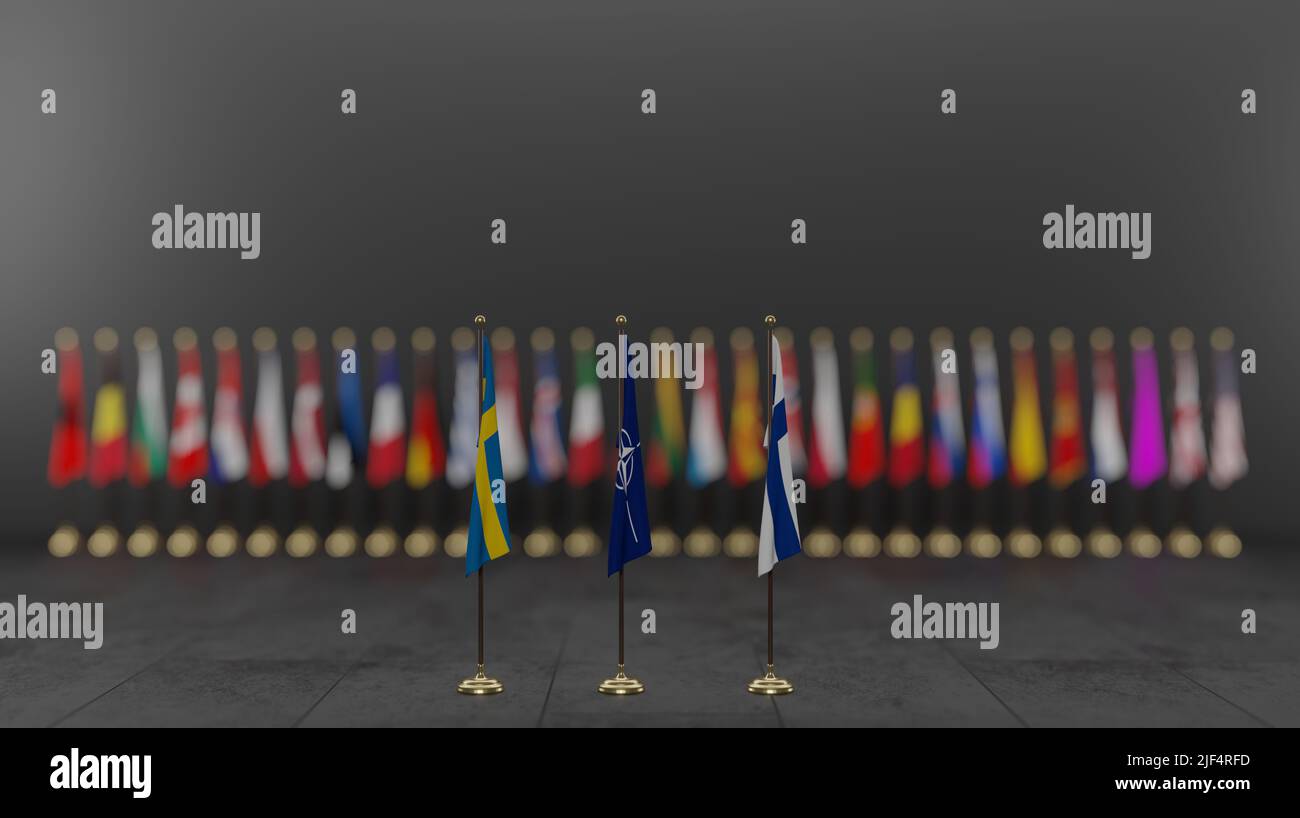 NATO Member countries flags, Flags of NATO members, NATO summit, with ...