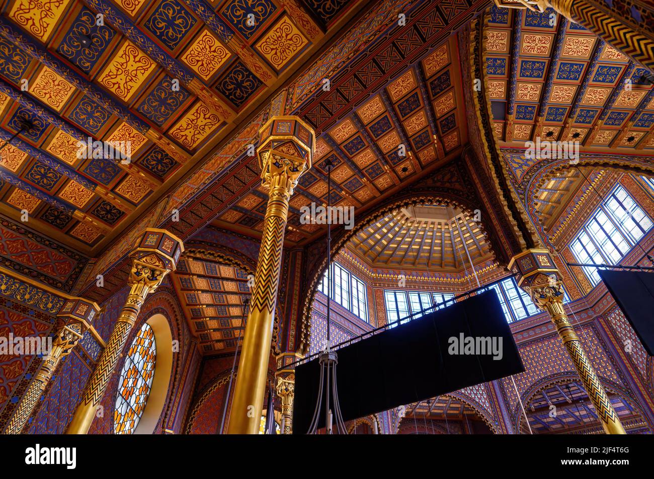 Budapest, Hungary. Interior of Rumbach Street Synagogue. Located in the ...