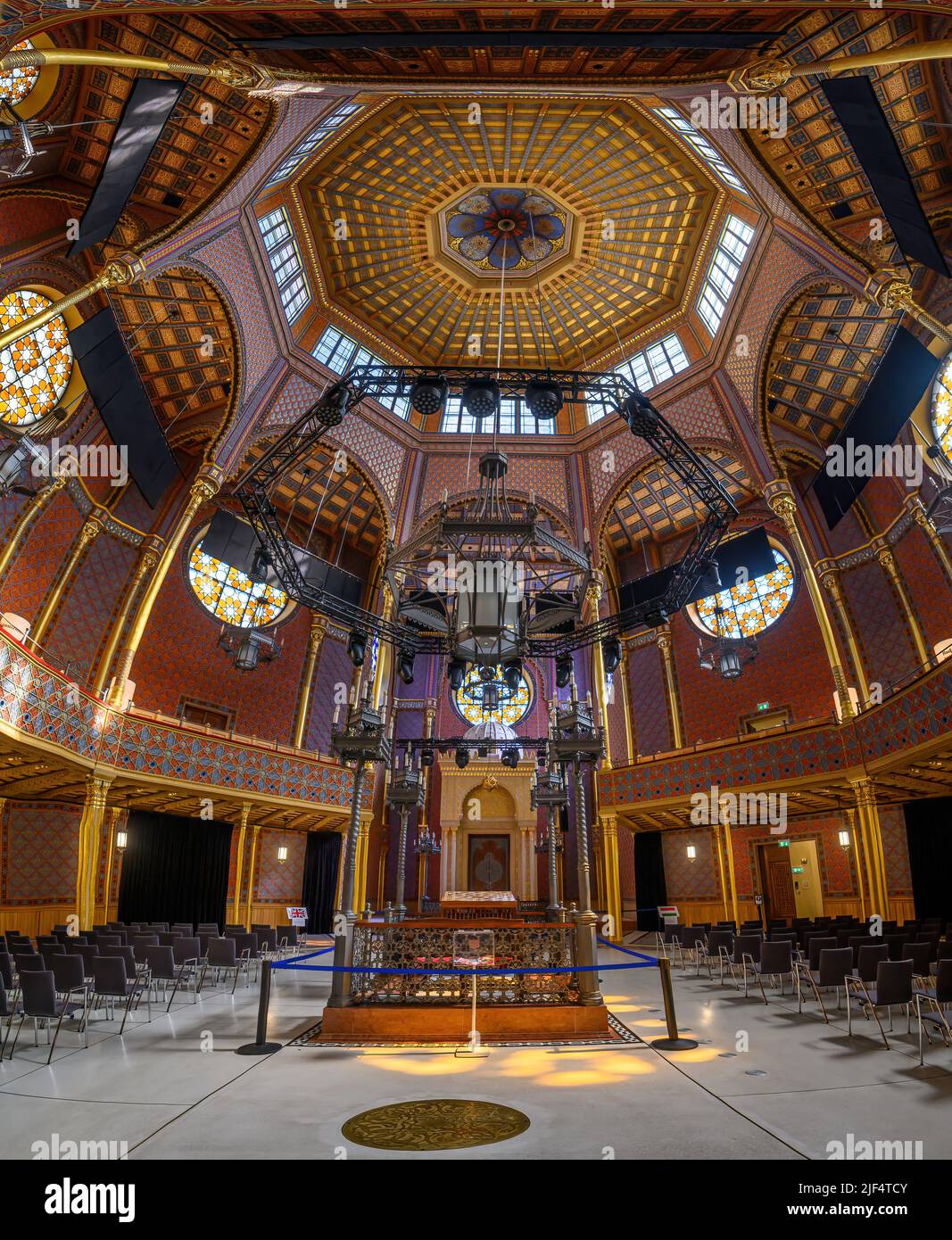 Budapest, Hungary. Interior of Rumbach Street Synagogue. Located in the ...