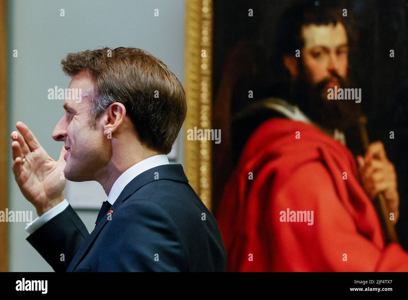 Madrid, Madrid, Spain. 29th June, 2022. Emmanuel Macron, President of ...