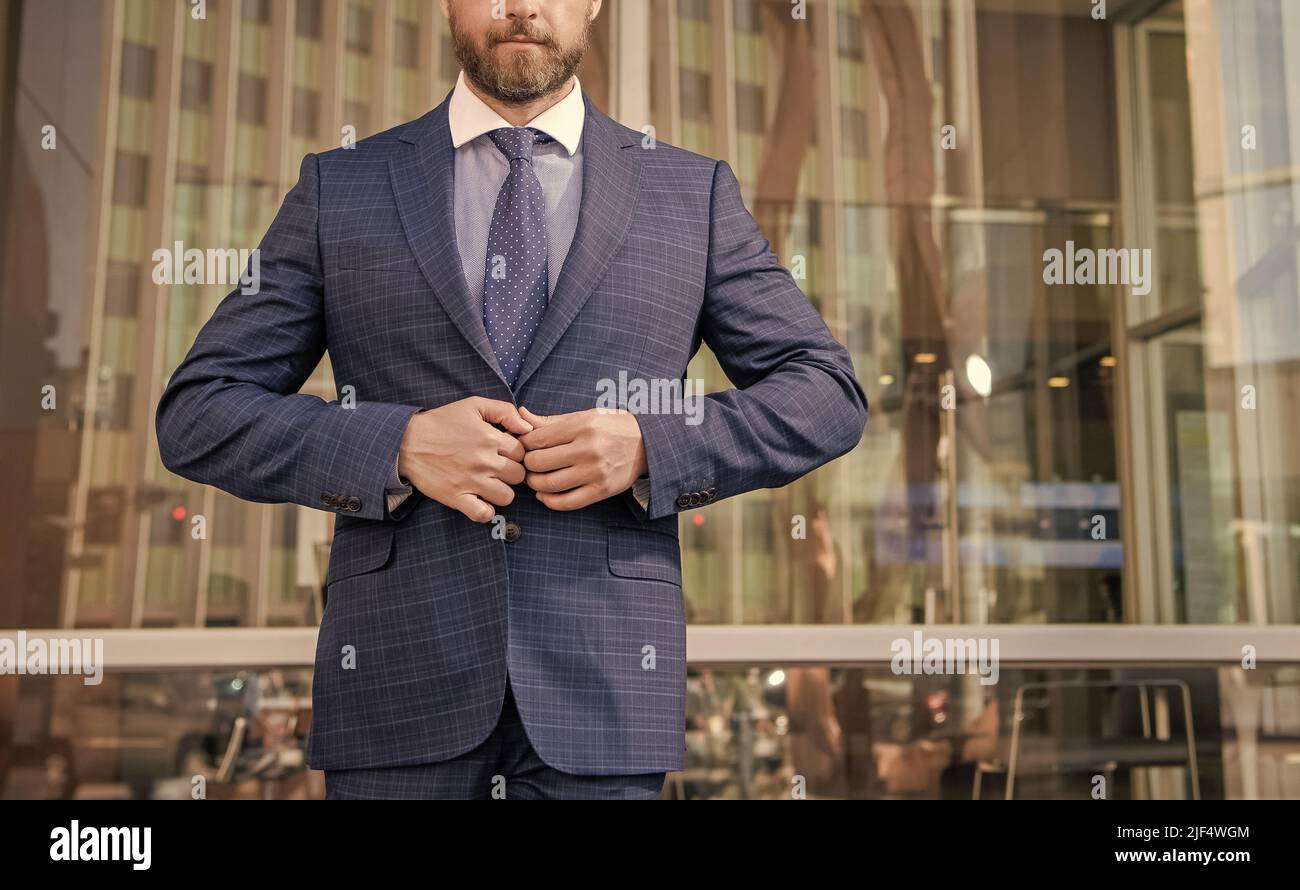 business success. successful man in businesslike suit. manager ...