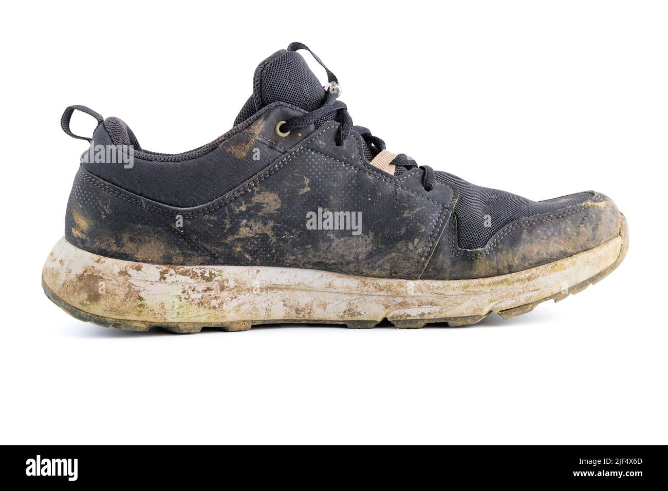dirty sport shoe sneaker isolated on white background Stock Photo - Alamy