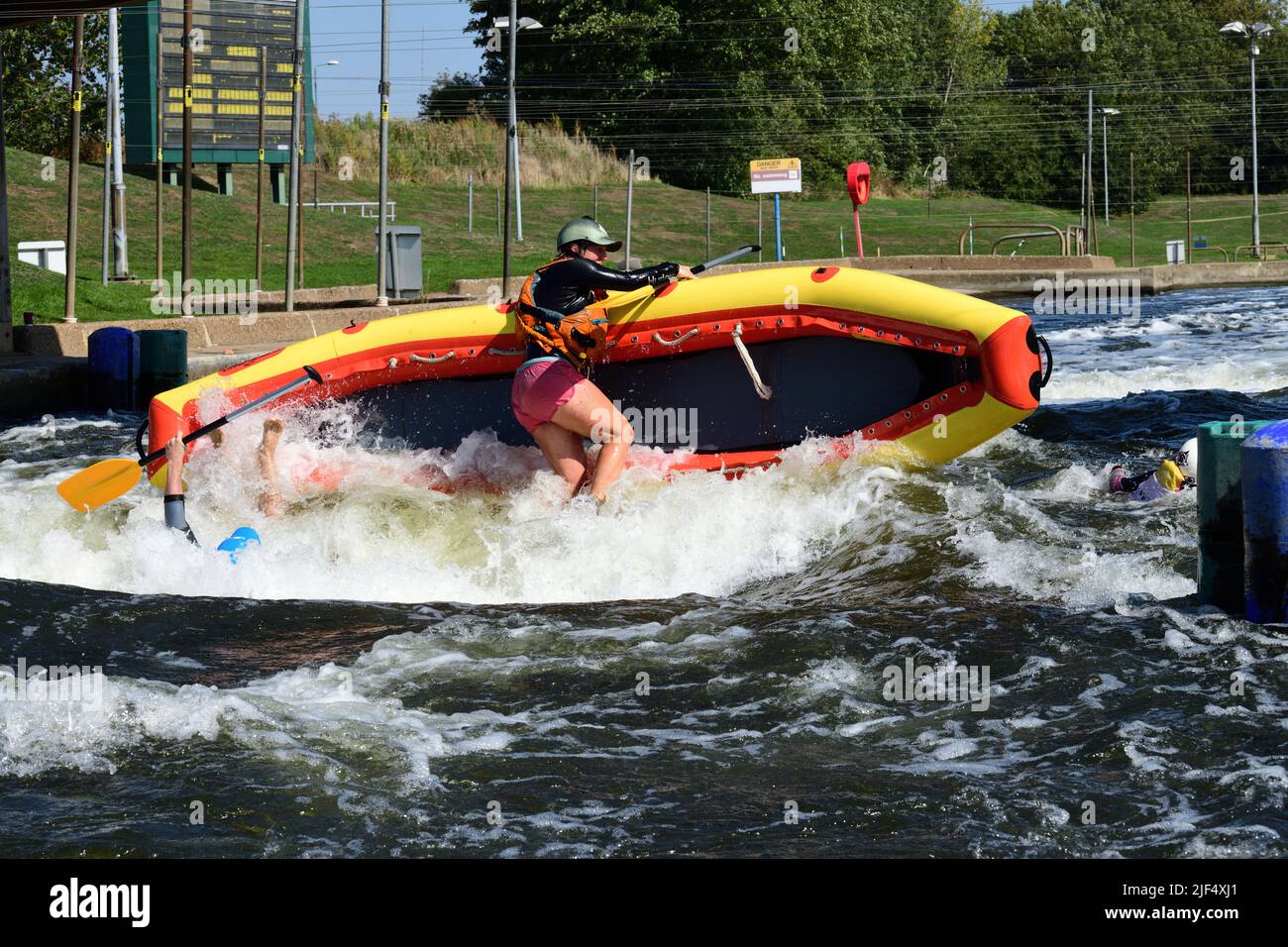 Whitewater Raft Capsizing Stock Photo - Alamy