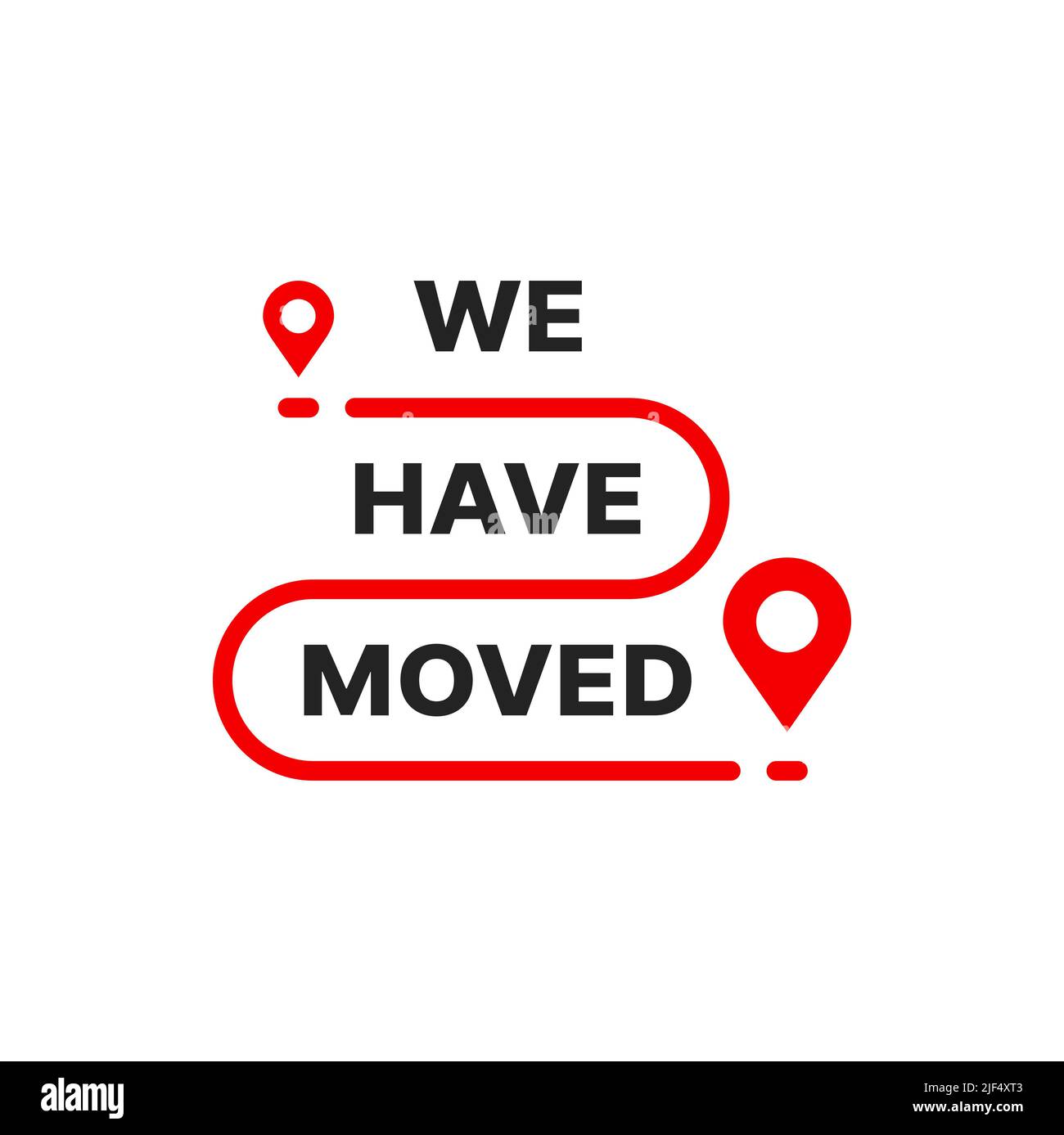 We have moved icon of new location and address change for home or ...