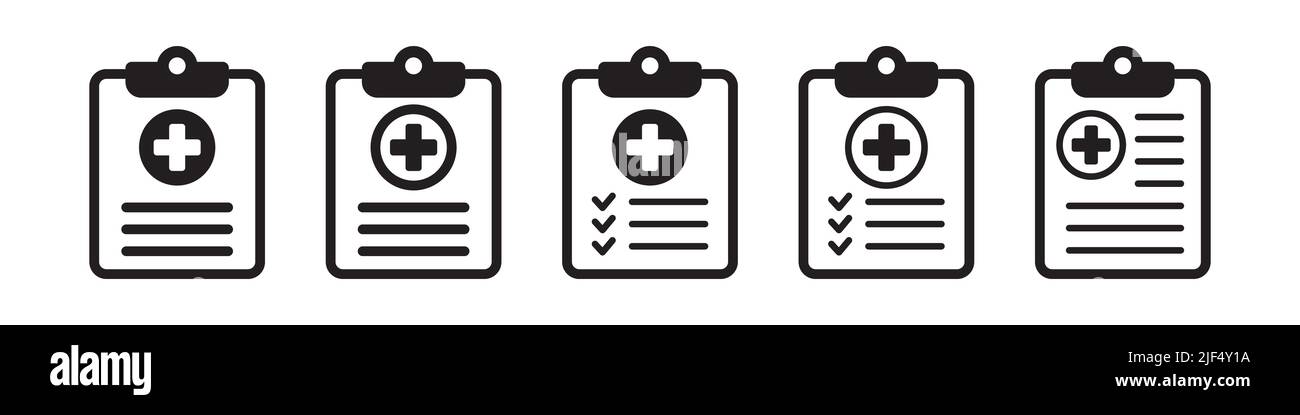 Medical record icon, medical report icon. Health care diagnosis ...