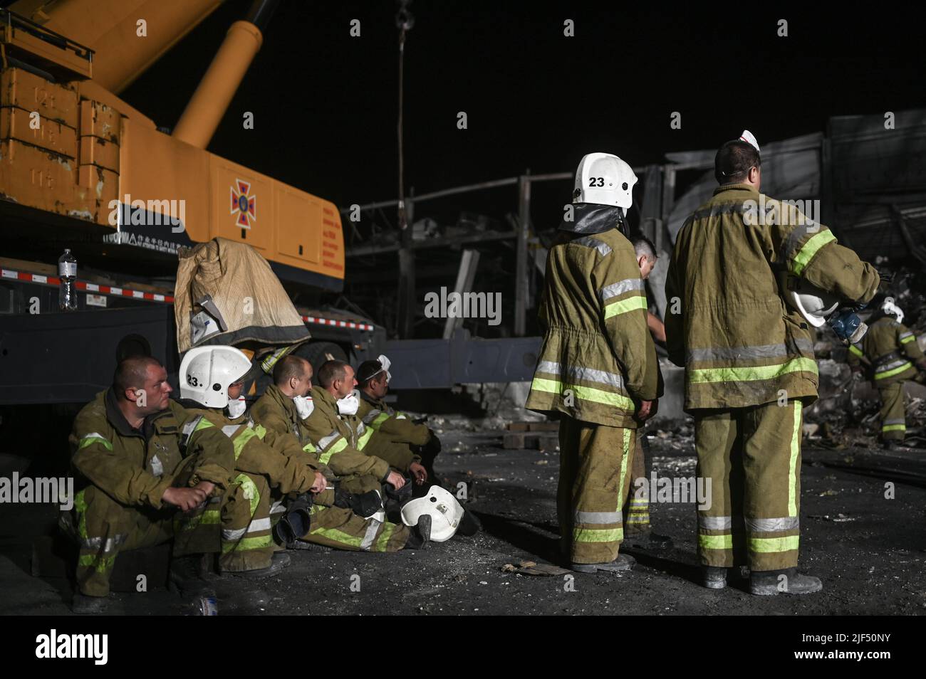 Ukraine. 28th June, 2022. Ukrainian firefighters from Poltava and ...