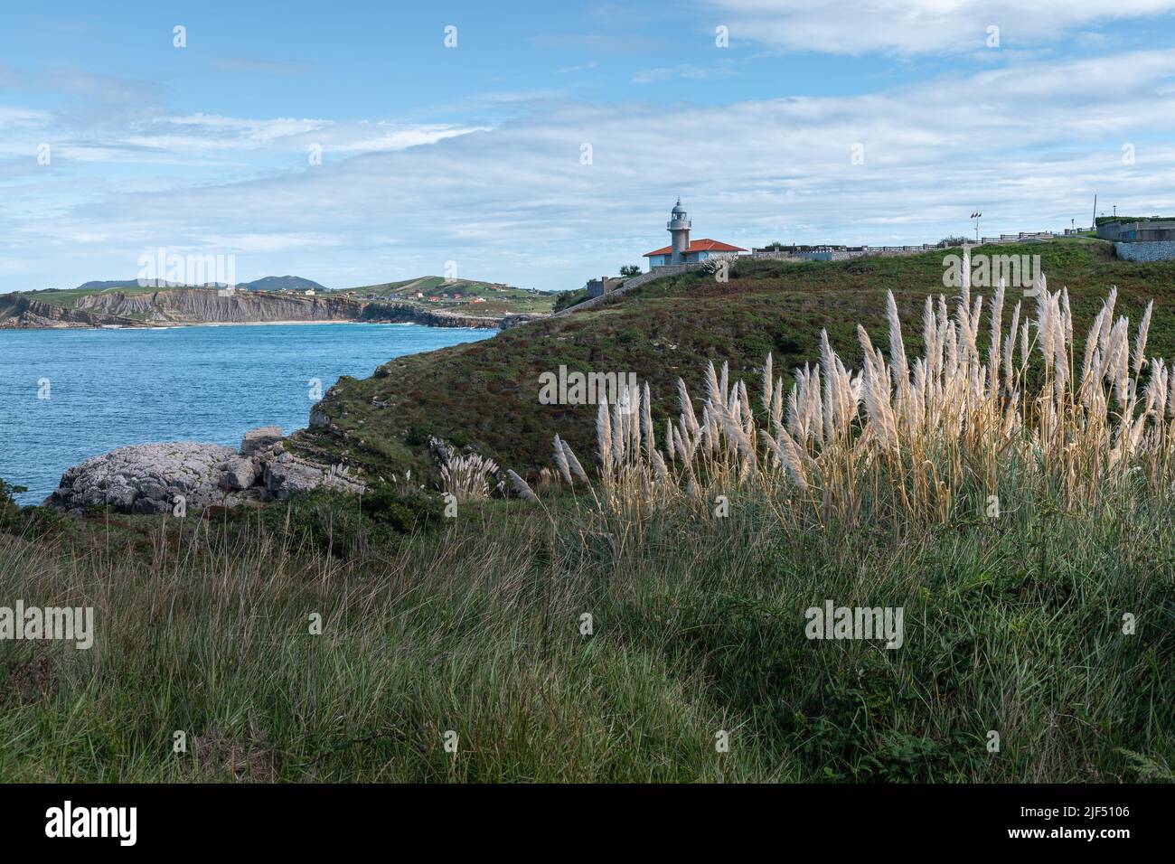 Lighthouse of Punta del Torco de Afuera in Suances, Cantabria, Spain ...