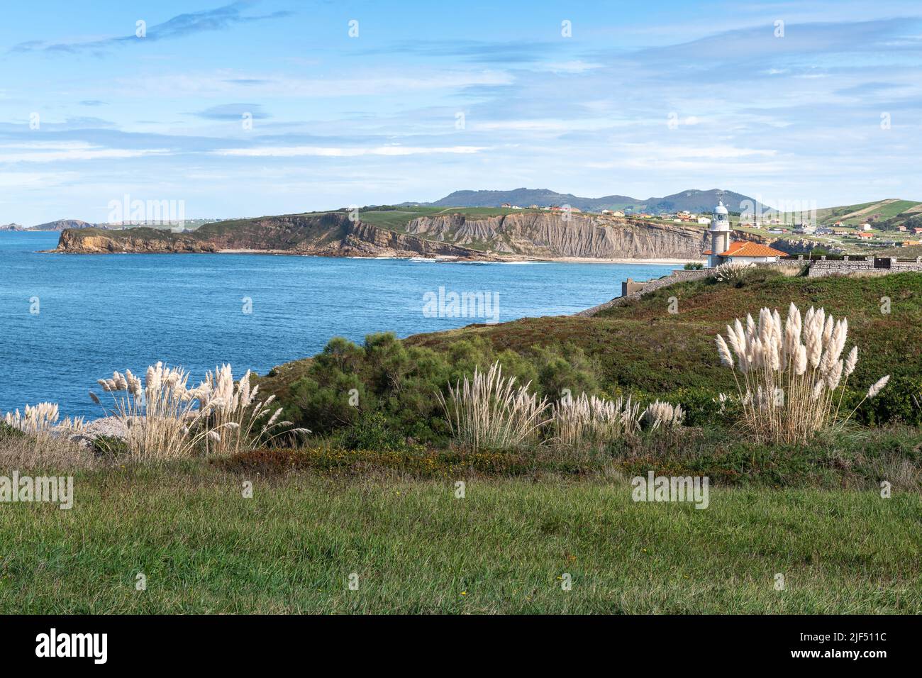 Lighthouse of Punta del Torco de Afuera in Suances, Cantabria, Spain ...