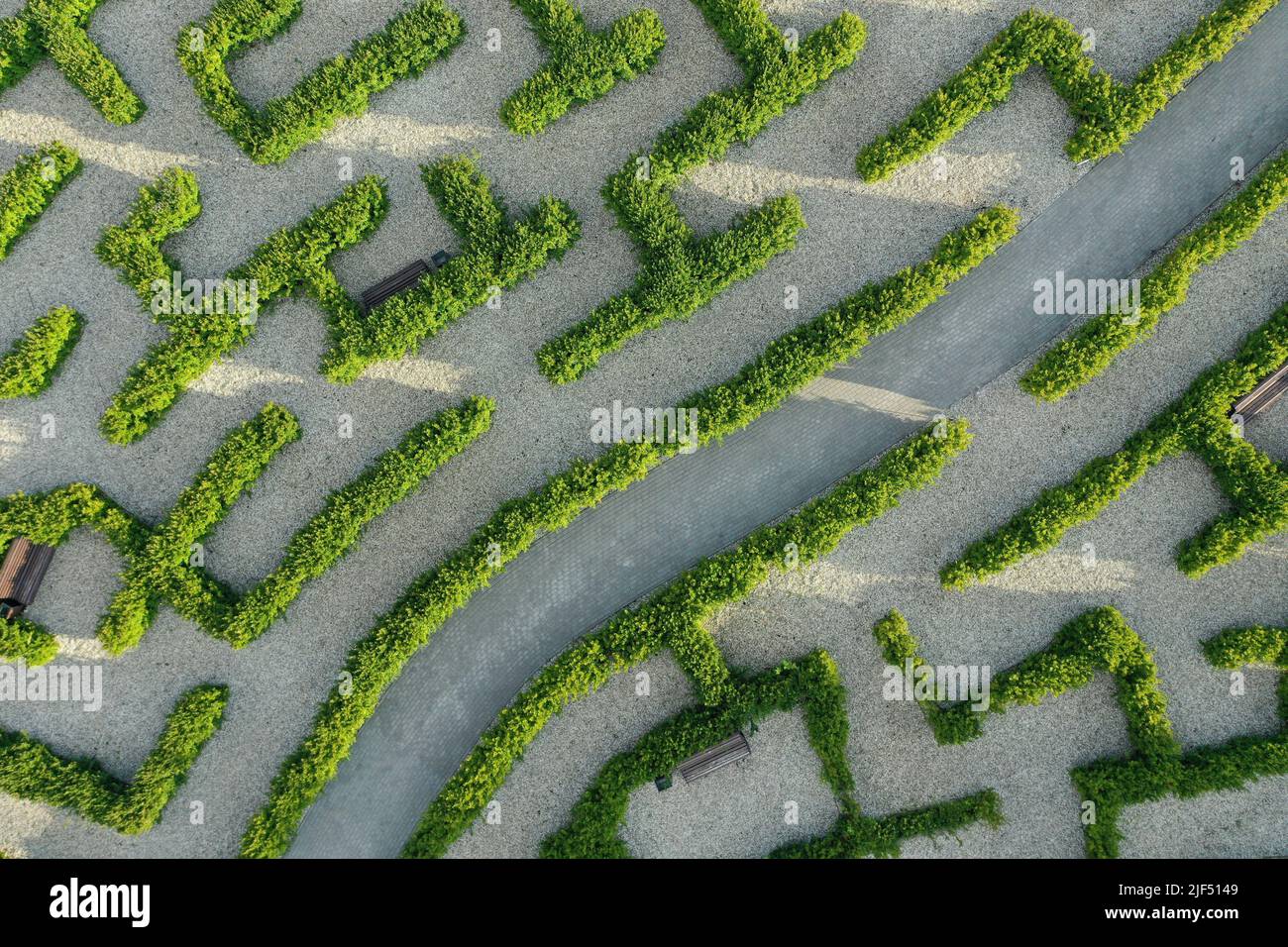 Aerial view of beautiful formal garden with labyrinth Stock Photo - Alamy
