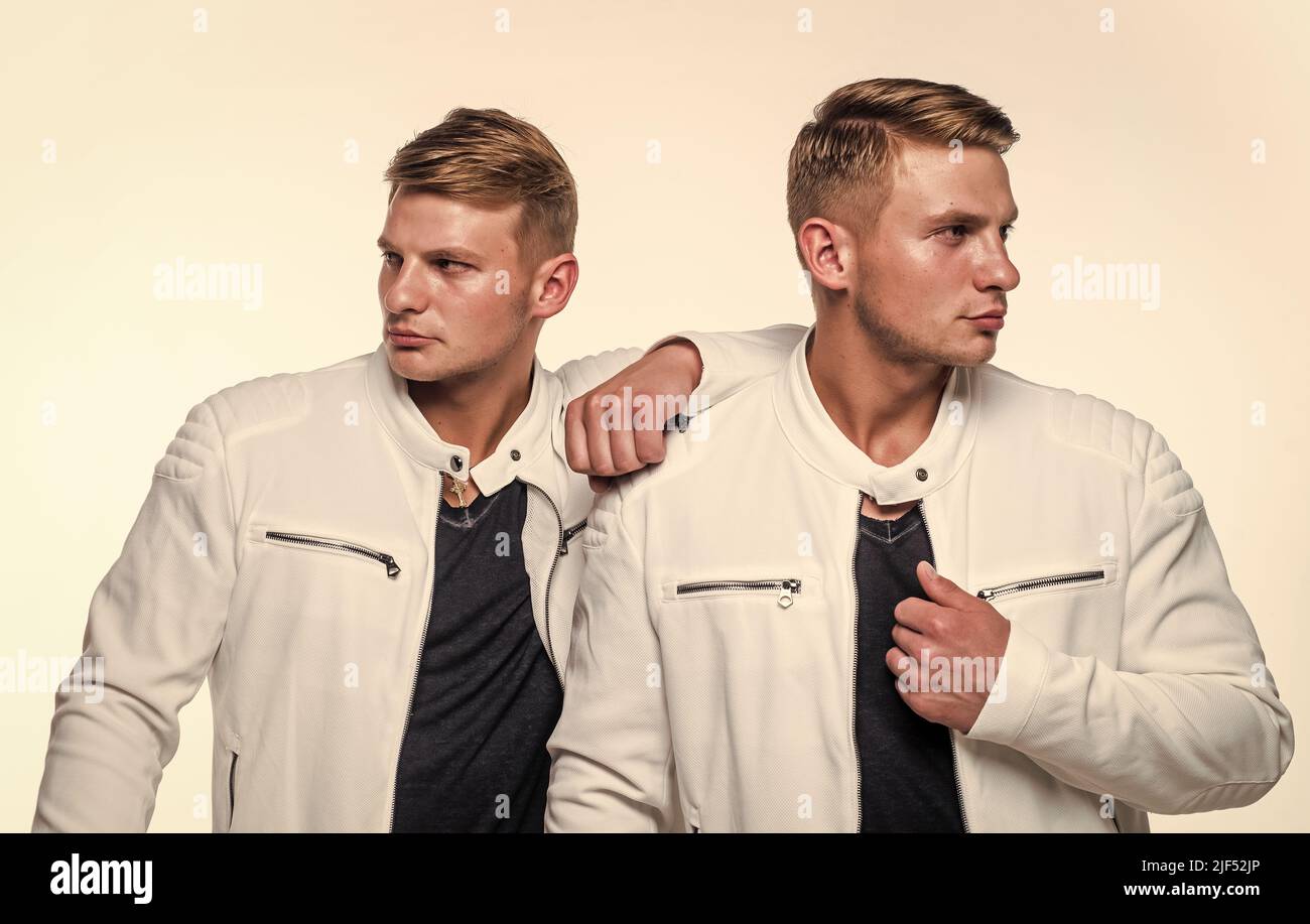two blonde cousin. young confident brothers. confident casual models ...