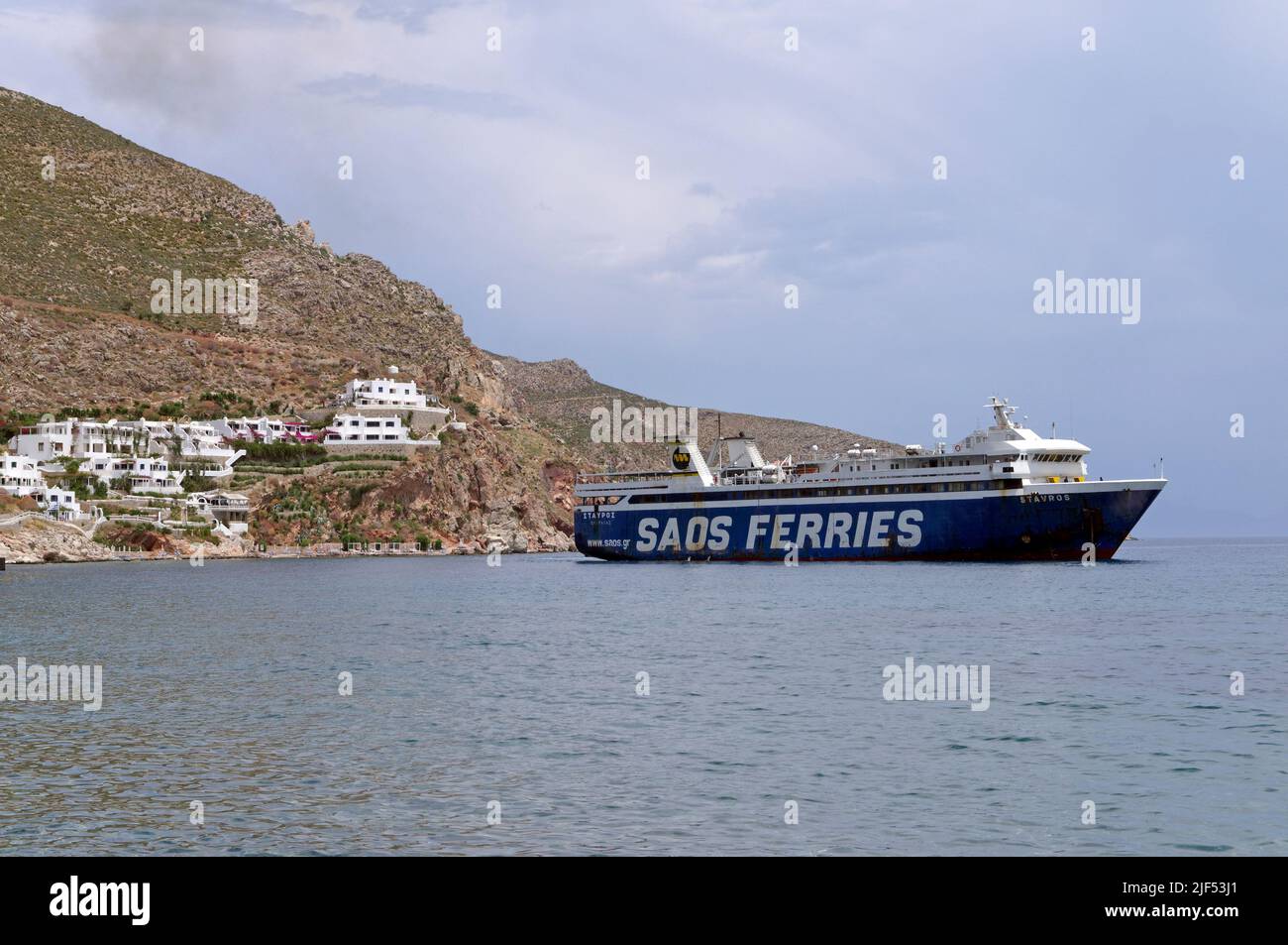 SAOS ferry boat, the Stavros, Tilos island, near Rhodes. May 2022 Stock ...