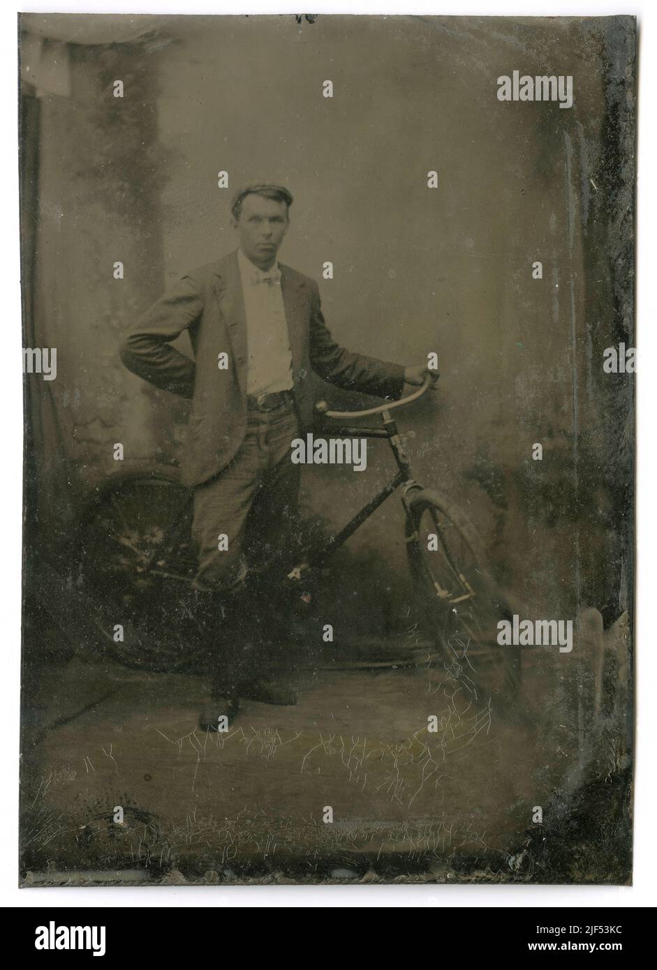 Historic man bicycle Cut Out Stock Images & Pictures - Alamy