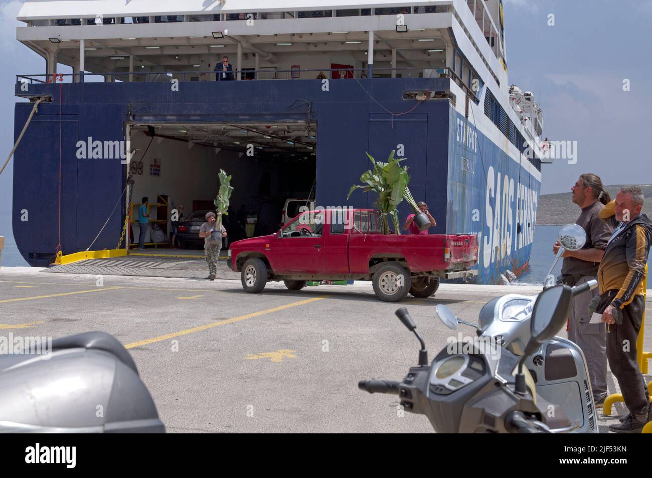SAOS ferry boat, the Stavros, Tilos island, near Rhodes. May 2022 ...