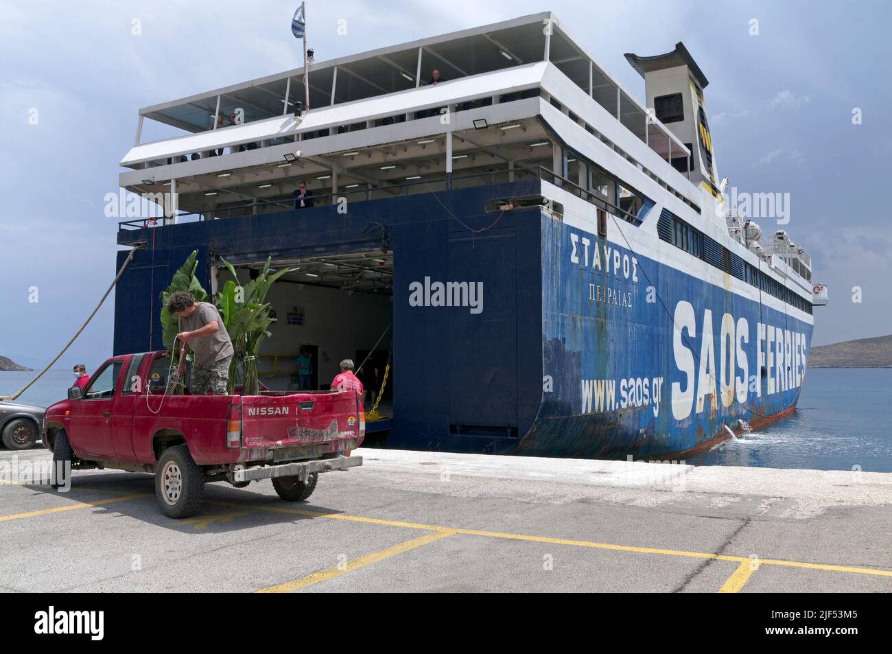 SAOS ferry boat, the Stavros, Tilos island, near Rhodes. May 2022 ...
