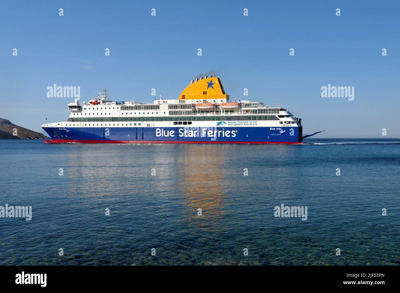Blue Star, the Patmos, Ferry boat, Tilos island, near Rhodes. May 2022 ...