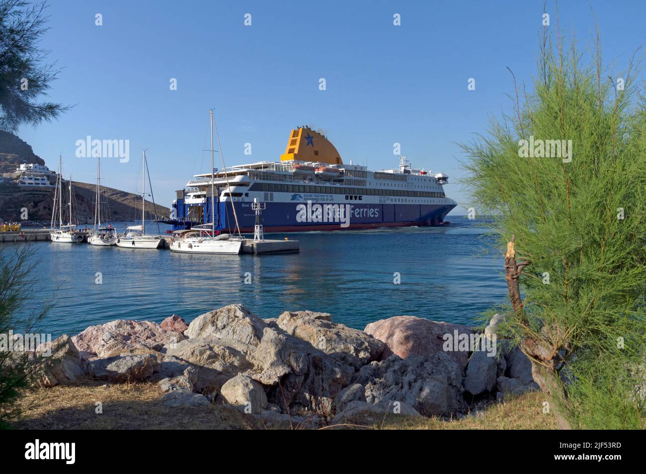 Blue Star, the Patmos, Ferry boat, Tilos island, near Rhodes. May 2022 ...