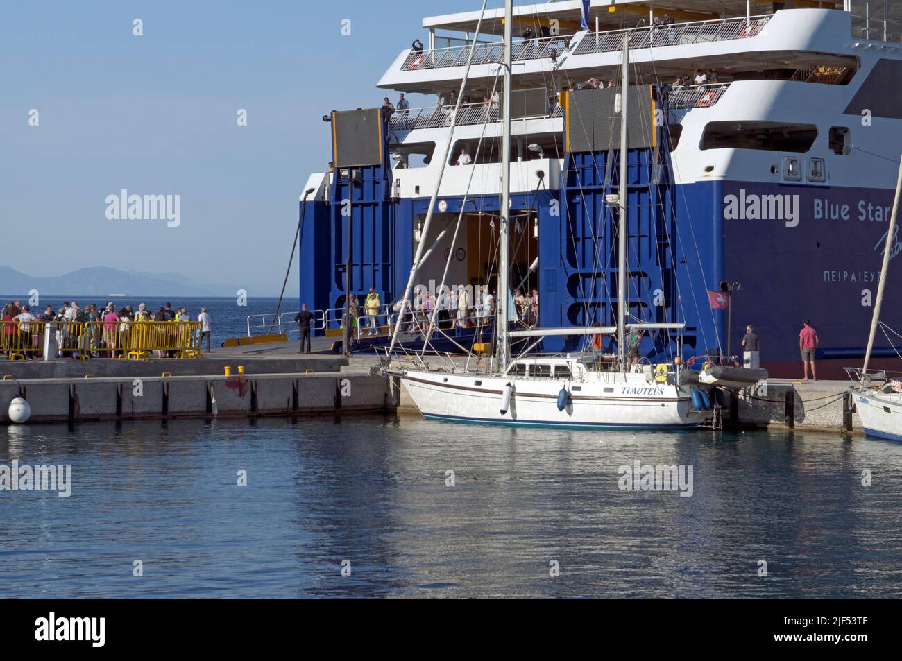 Blue Star, the Patmos, Ferry boat, Tilos island, near Rhodes. May 2022 ...