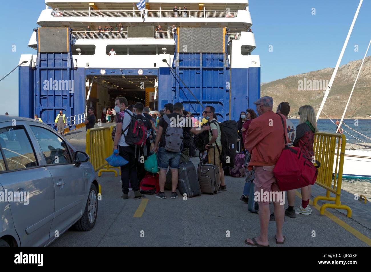 Blue Star, the Patmos, Ferry boat, Tilos island, near Rhodes. May 2022 ...