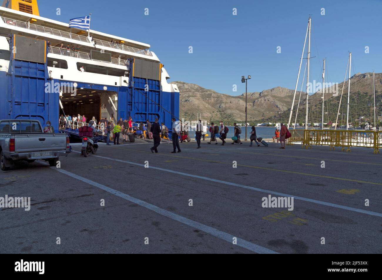 Blue Star, the Patmos, Ferry boat, Tilos island, near Rhodes. May 2022 ...