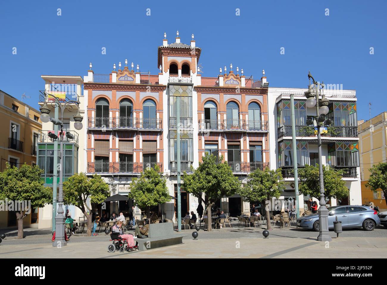 Moorish building Casa Alvarez Buiza built circa 1920 in Plaza de Espana ...