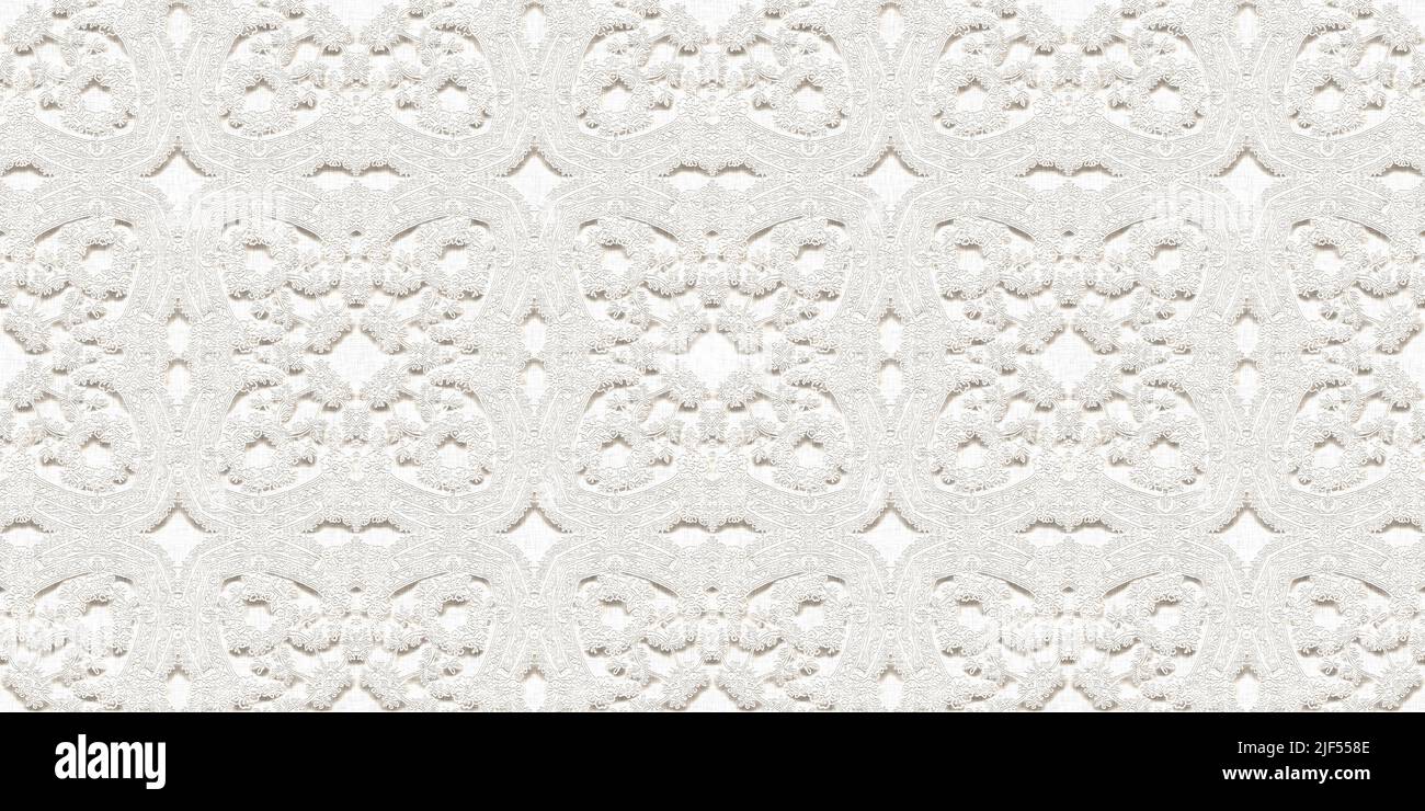 White on White linen lace effect border background. Minimal stylish ...