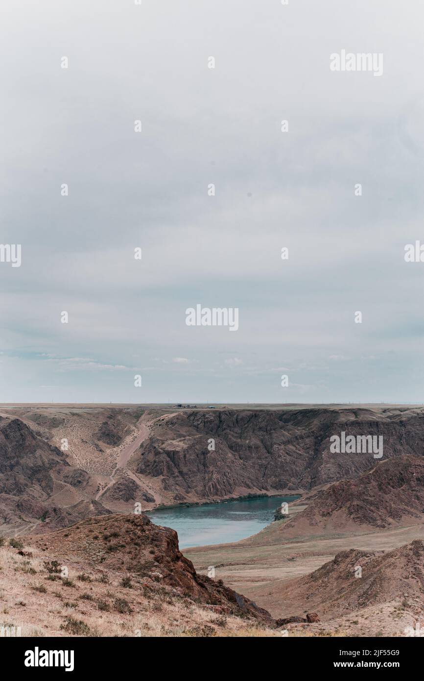 Ili River in spring. Kazakhstan. Almaty Region. The source is in China ...
