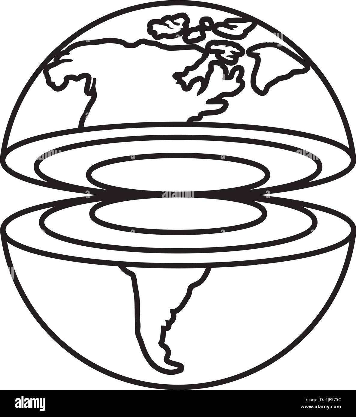 world in cross section Stock Vector Image & Art - Alamy