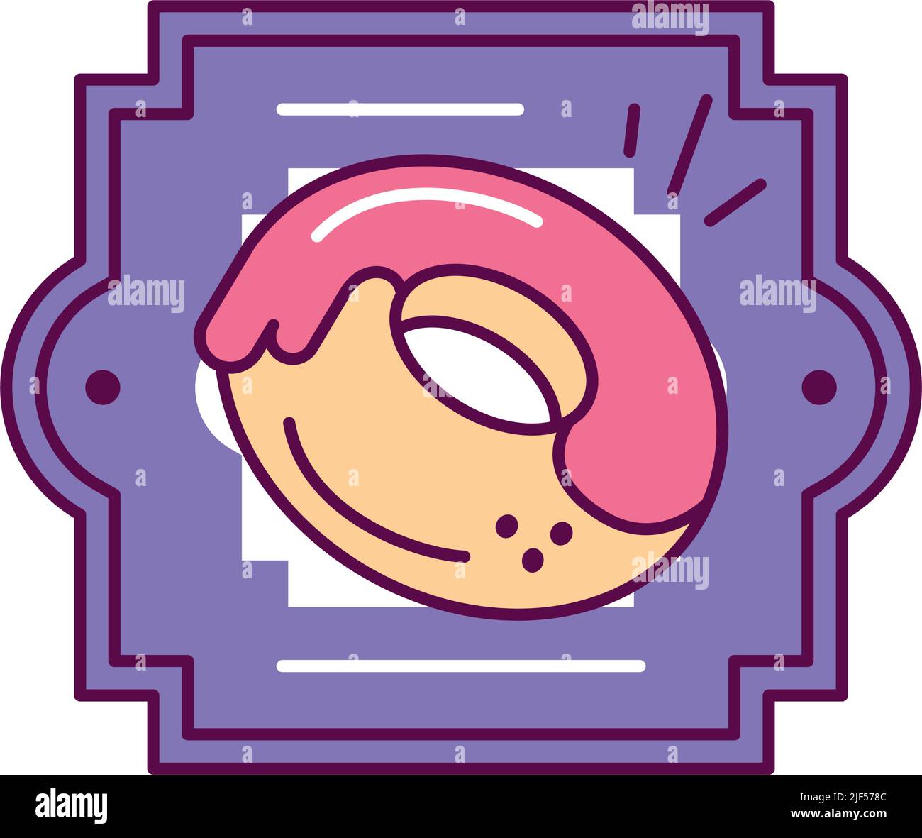 pastry donut food label Stock Vector Image & Art - Alamy