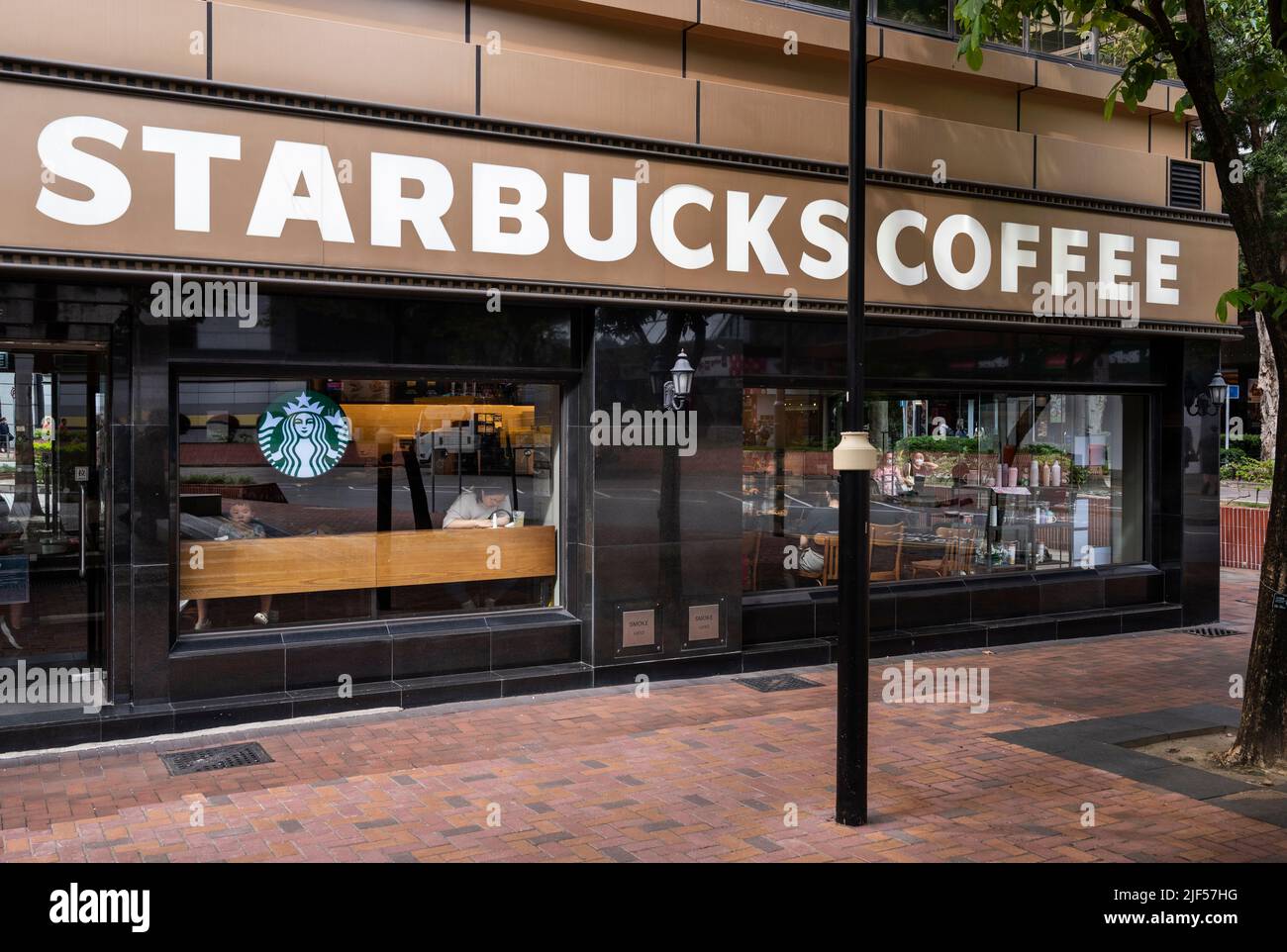 American multinational chain Starbucks Coffee store in Hong Kong Stock ...