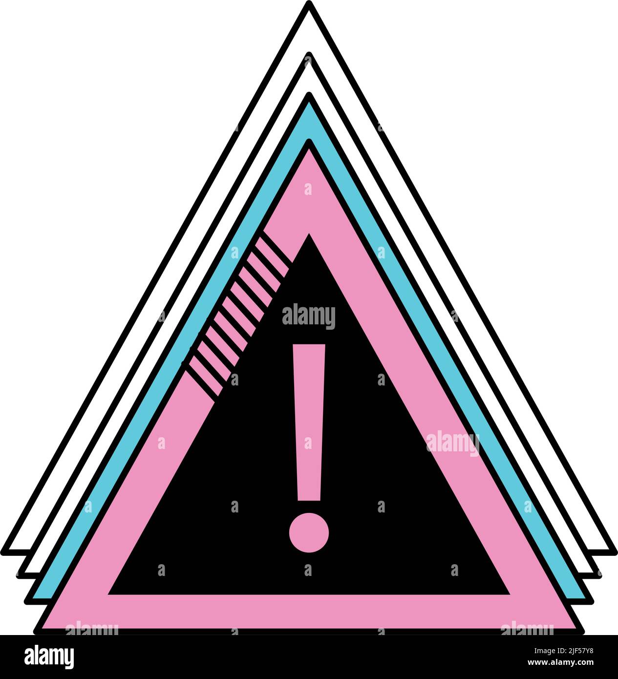 retro futuristic caution sign Stock Vector Image & Art - Alamy