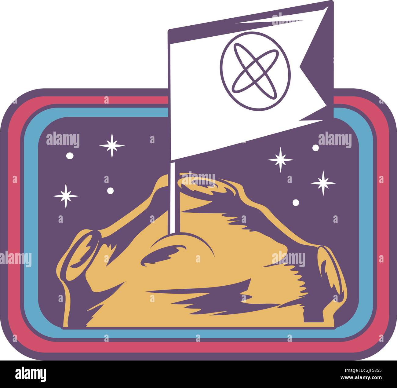 space moon with flag Stock Vector Image & Art - Alamy