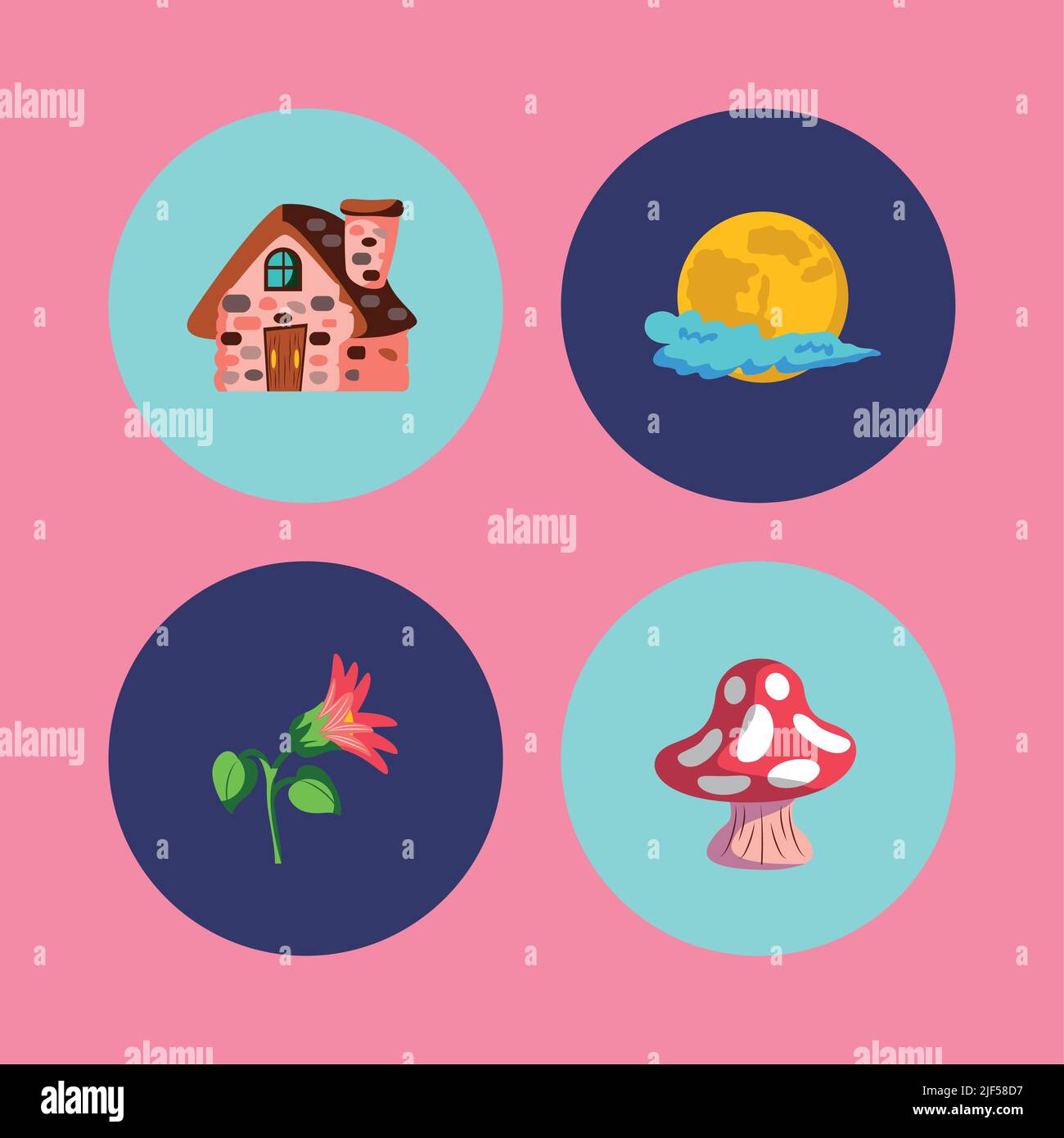 enchanted forest set Stock Vector Image & Art - Alamy