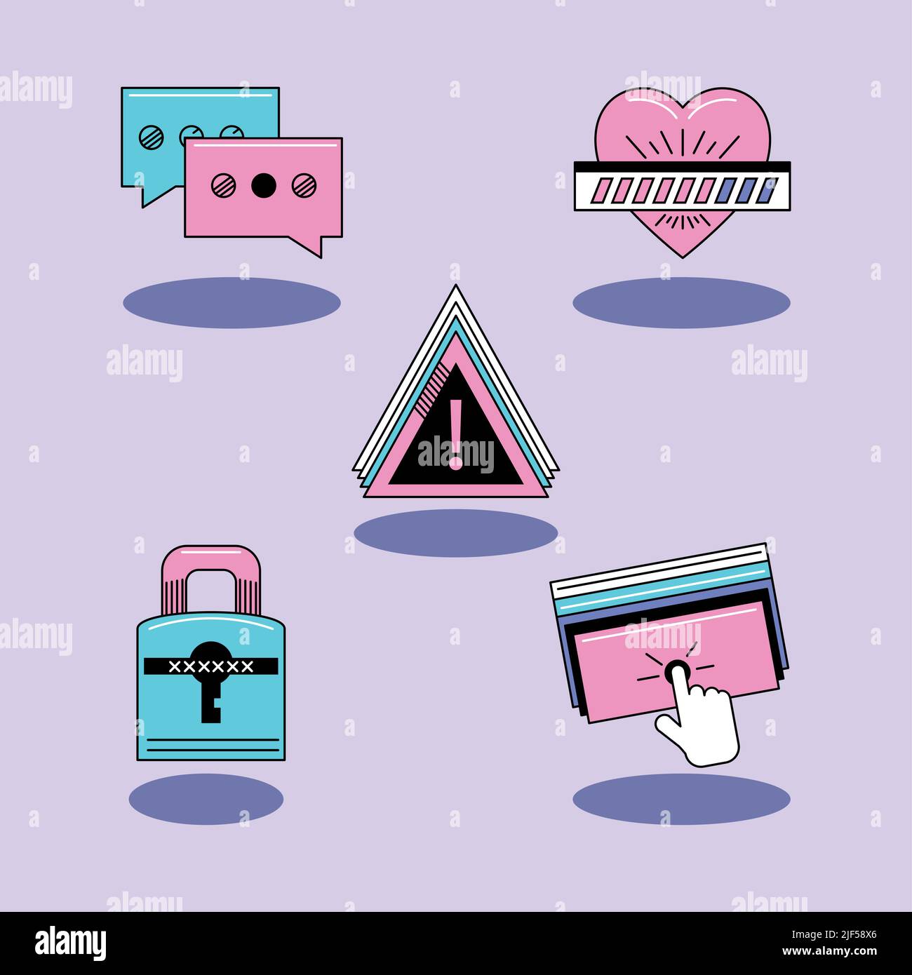retro futuristic icon collection Stock Vector Image & Art - Alamy