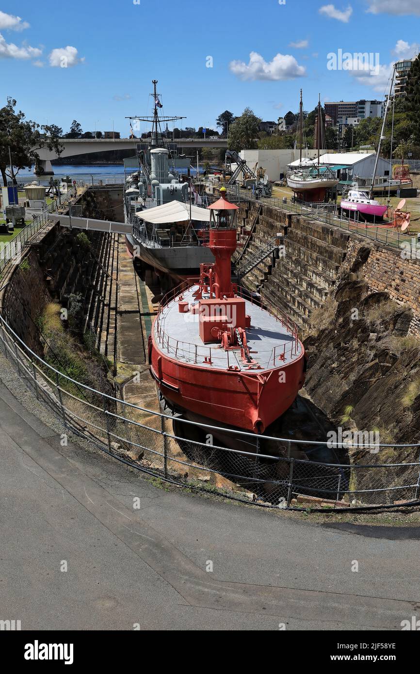 030 Historic vessels Carpentaria and Diamantina at South Brisbane dry ...