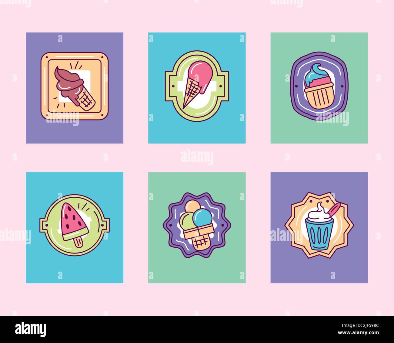 set of cool food labels Stock Vector Image & Art - Alamy